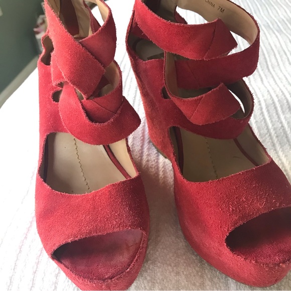 Dolce Vita | Shoes | Dolce Vita Rusty Redorange Suede Wedge Platform ...